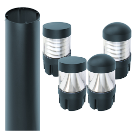 Red Arrow Guard Bollard | Complete Outdoor Solution