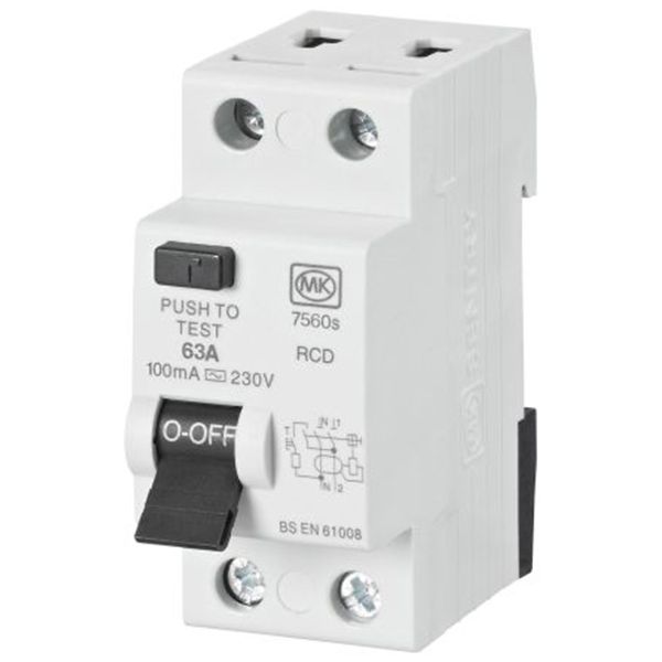 MK Sentry 7560S 63A 100mA RCD 2 Pole