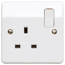 MK Logic Plus Single Double Pole Switched Socket New | Lightsave