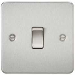 MLA Flat Plate 20A 1G DP switch - brushed chrome | Lightsave