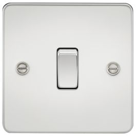 MLA Flat Plate Polished Chrome 1G Two Way Switch | Lightsave