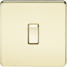 MLA Screwless 20A 1G DP Switch - Polished Brass | Lightsave