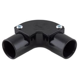 PVC Conduit Inspection Elbow - 20mm Black | Lightsave