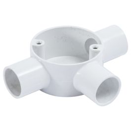 PVC Conduit Tee Box - 20mm White | Lightsave