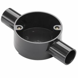 PVC Conduit Through Box - 20mm Black | Lightsave