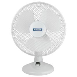 Status 12 Inch Oscillating Desk Fan - White | Lightsave
