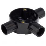 PVC Conduit Through Box - 20mm Black